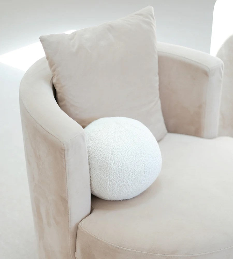 Home Lab | Boucle Small Round Cushion – Father Rabbit Limited