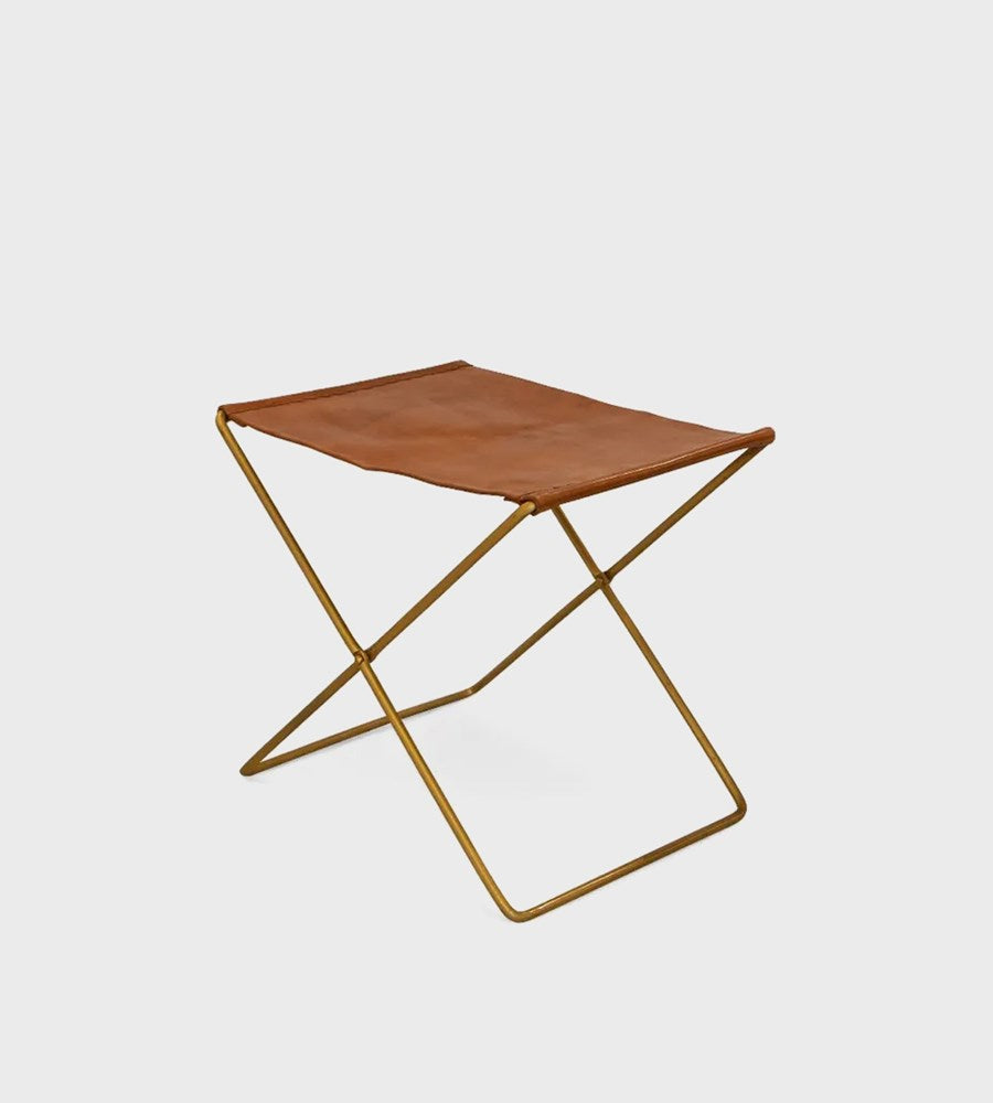Palma Leather Stool Brown