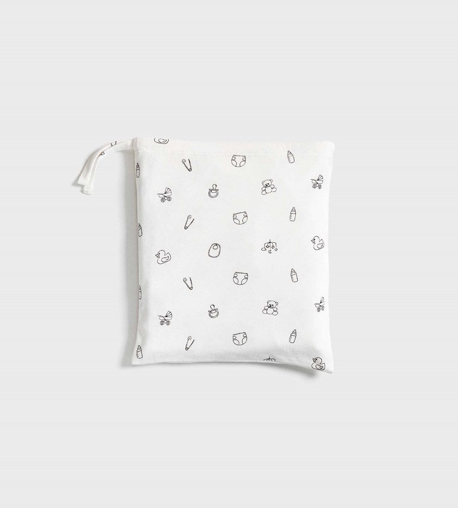 Baby Rabbit | Cot Sheet with Bag | White | Baby Play Print
